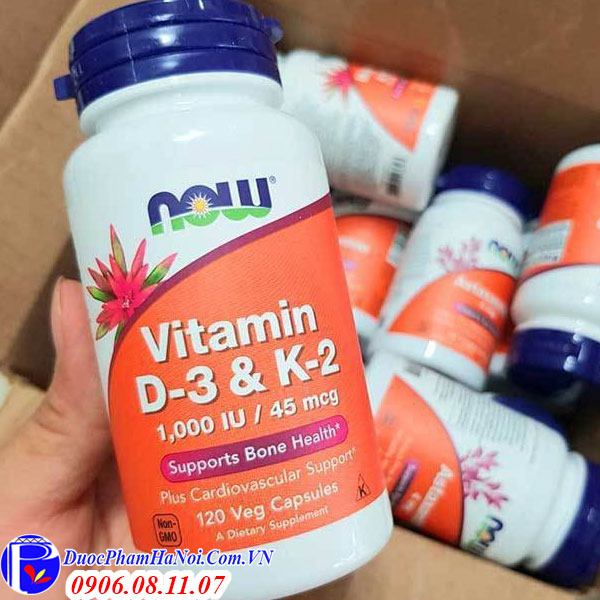 Now Vitamin D3 K2 1000 IU 120 Viên Chính Hãng Của Mỹ Giá Tốt